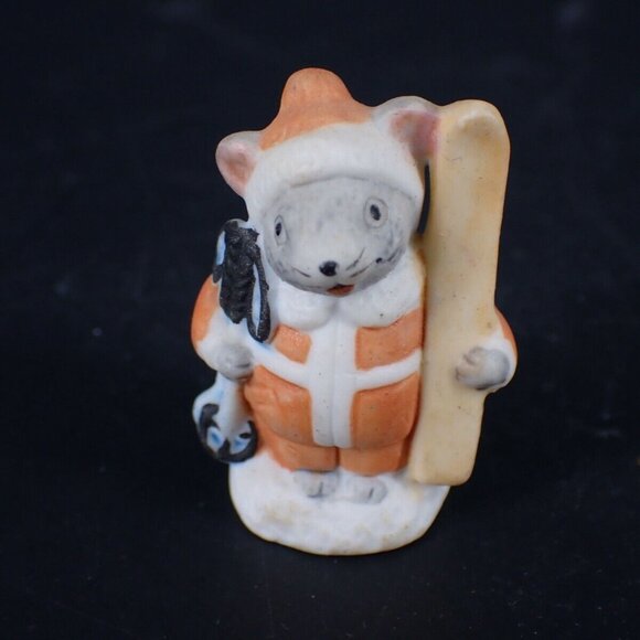 Russ | Accents | Vintage Russ Mouse With Skis Porcelain Figure | Poshmark